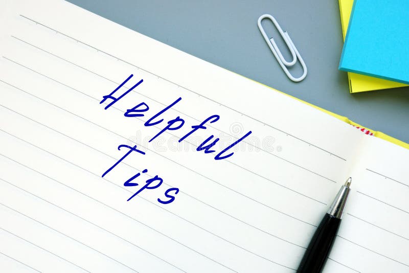 Financial Concept about Helpful Tips with Phrase on the Sheet Stock ...