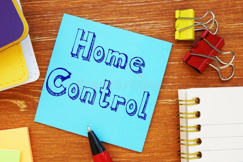 Financial Concept about Home Control with Sign on the Page Stock Photo ...