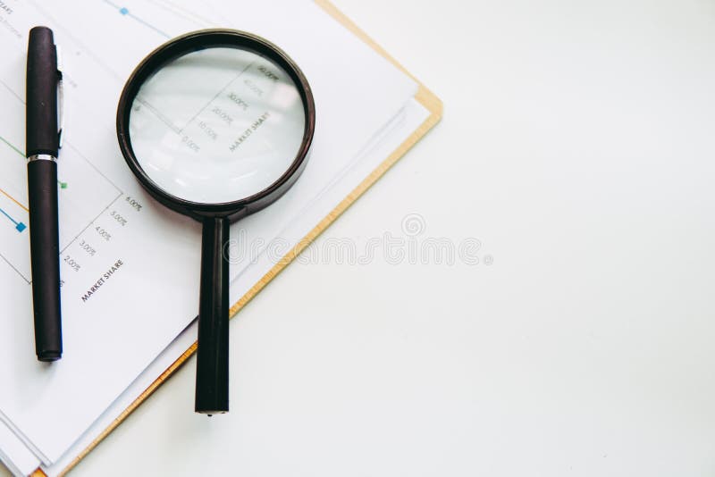 Financial Concept of Magnifying Glass, Pen Over Stock Photo - Image of ... Financial Concept of Magnifying Glass, Pen Over Stock Photo - Image of ...