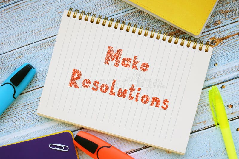 Financial Concept about Make Resolutions with Phrase on the Sheet Stock ...