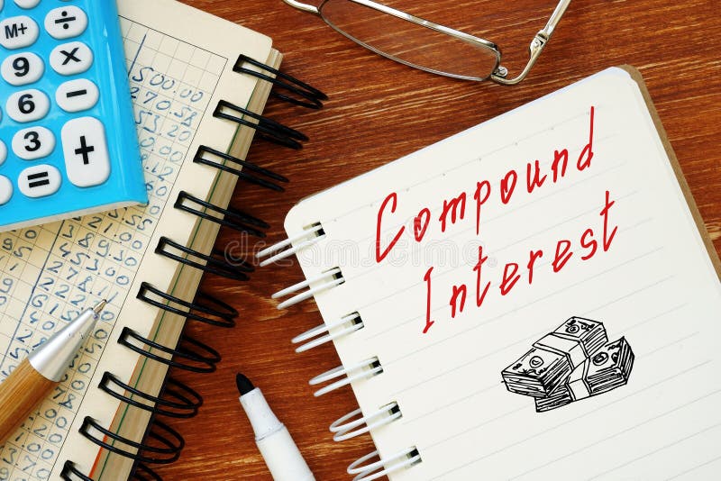 Financial Concept Meaning Compound Interest with Sign on the Page Stock ...