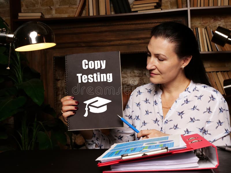 Financial Concept Meaning Copy Testing with Sign on Black Notepad Stock ...