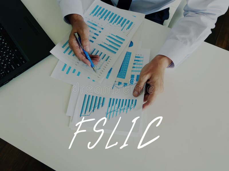 Financial Concept Meaning FSLIC with Phrase on the Piece of Paper Stock ...