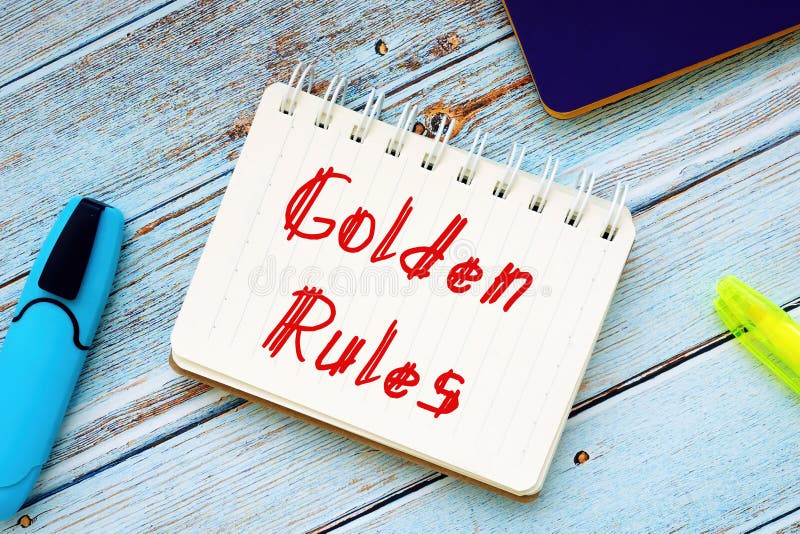 Financial Concept Meaning Golden Rules with Sign on the Page Stock ...