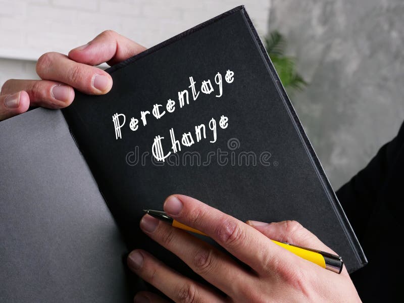 Financial Concept Meaning Percentage Change with Sign on the Page Stock ...