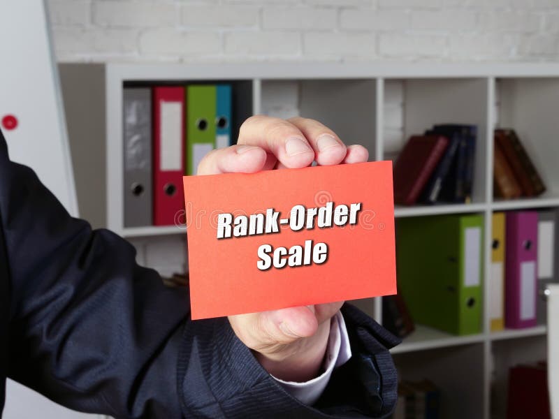 Financial Concept Meaning Rank-Order Scale with Sign on the Sheet Stock ...