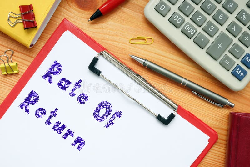 Financial Concept Meaning Rate of Return with Inscription on the Sheet ...