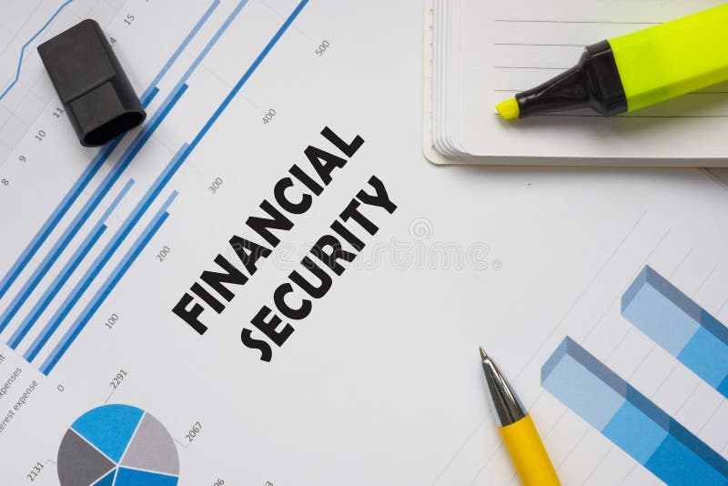 Financial Concept about FINANCIAL SECURITY with Phrase on the Page ...
