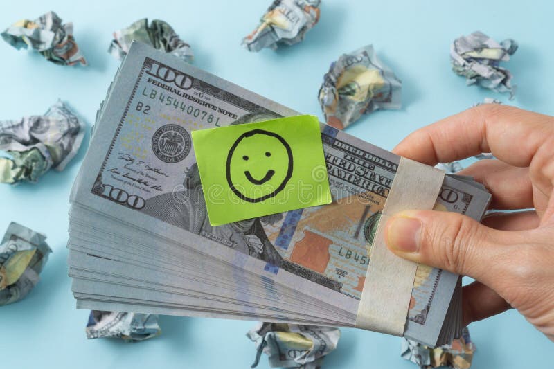 Financial Concept with Smile Emoji on Sticky Note Stock Photo - Image ...