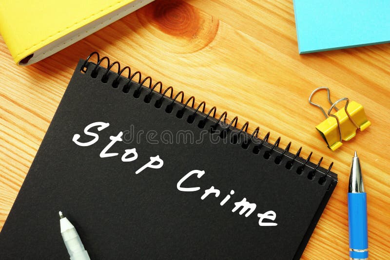 Financial Concept about Stop Crime with Phrase on the Sheet Stock Photo ...