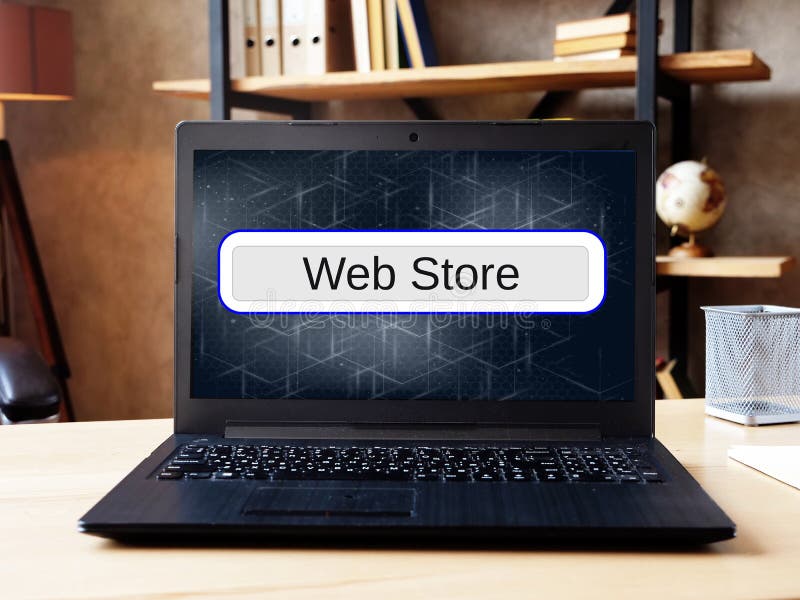 Financial Concept about Web Store with Sign on the Sheet Stock Photo ...