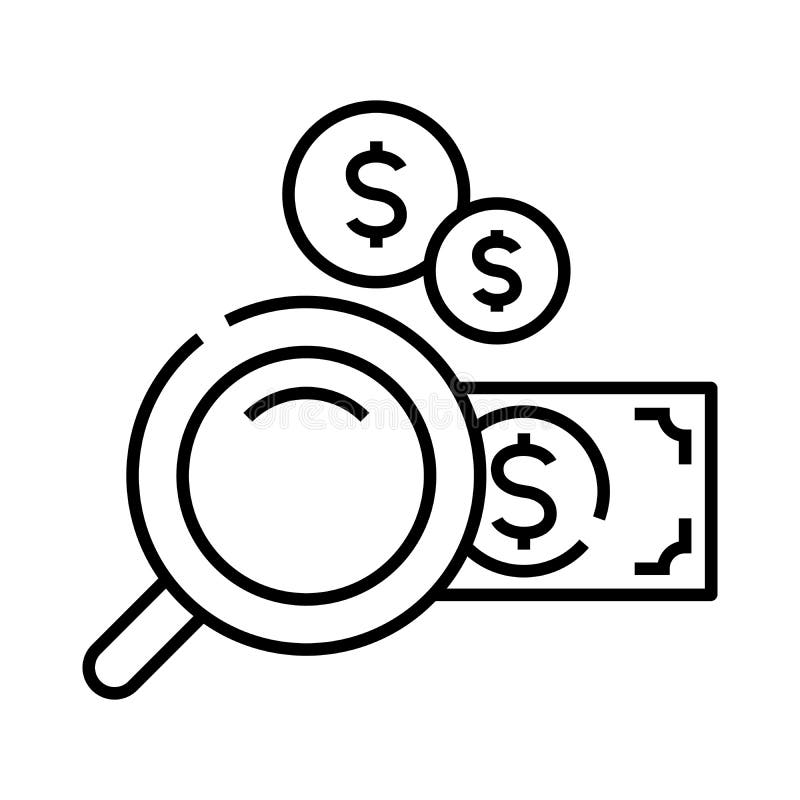 Financial Control Line Icon Concept Sign Outline Vector Illustration