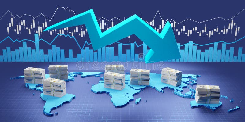 Financial Crisis Chart - 3D Illustration Stock Illustration ...