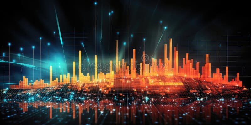 Financial Crisis Chart with Glowing Data Visualization Generative ...