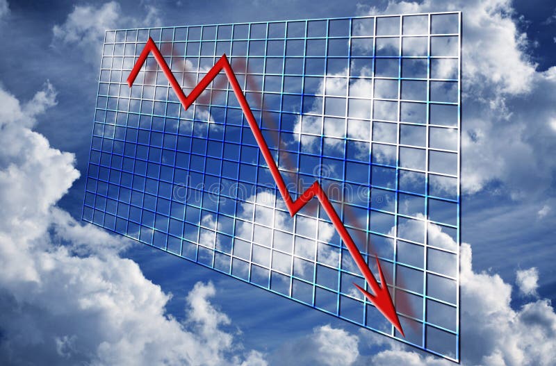 Financial Crisis Graph Decline Stock Illustration - Illustration of ...