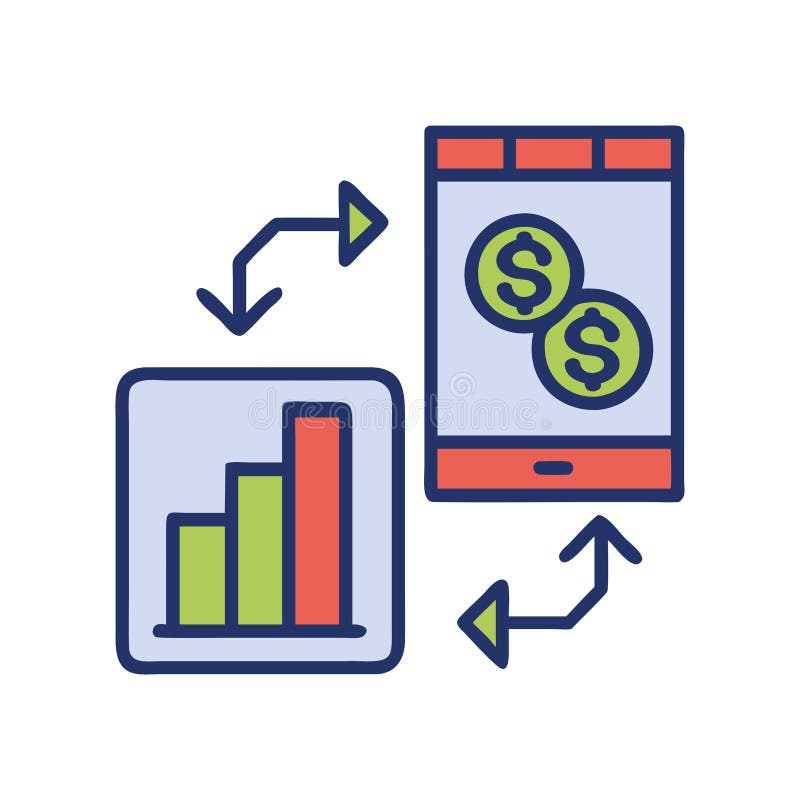 Financial Crisis Mobile Banking Decline Icon Stock Illustration ...