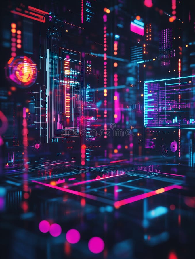 Financial Dashboard Displaying Neon-inspired Data Visualization in a ...