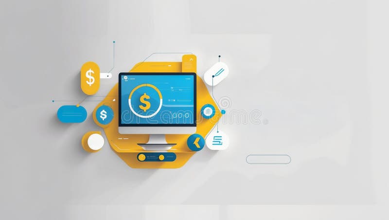 Financial Dashboard Interface with Dollar Icons and Data Stock ...