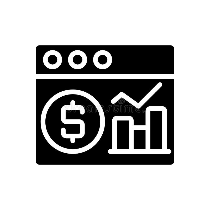 Financial Data Analysis Black Glyph Icon Stock Vector - Illustration of ...