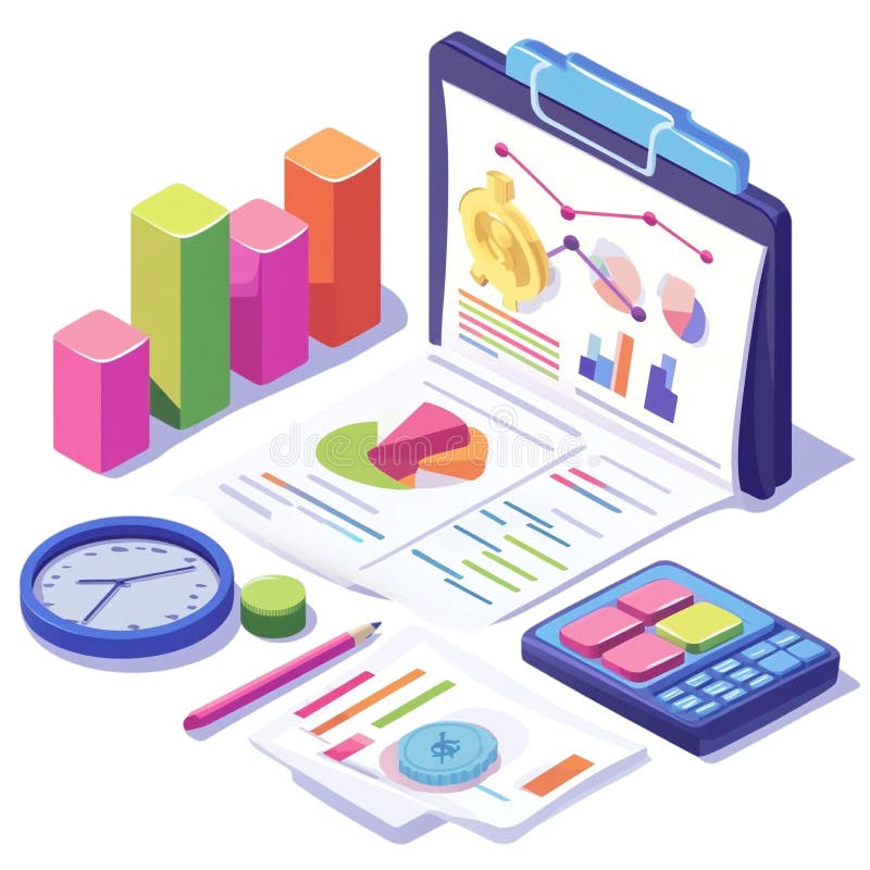 Financial Data Analysis Charts Graphs Reports and Calculator Stock Photo - Image of profit ...