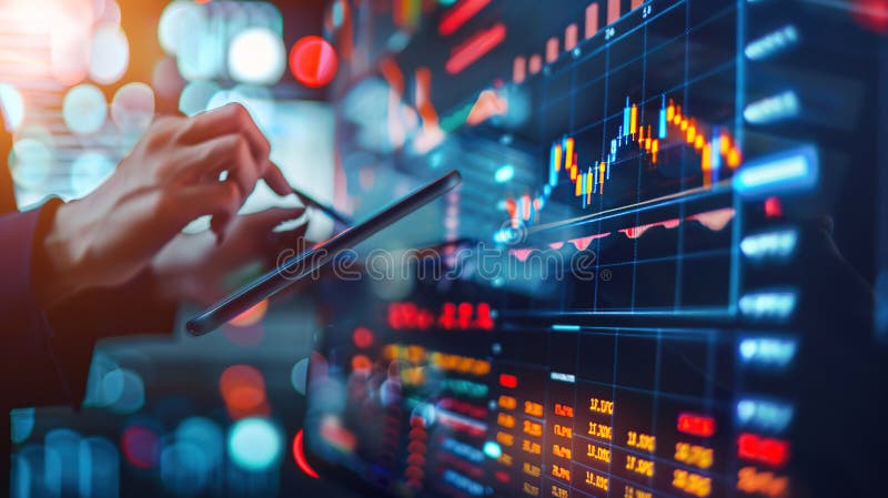 Financial Data Analysis, a Close Look Stock Illustration - Illustration ...