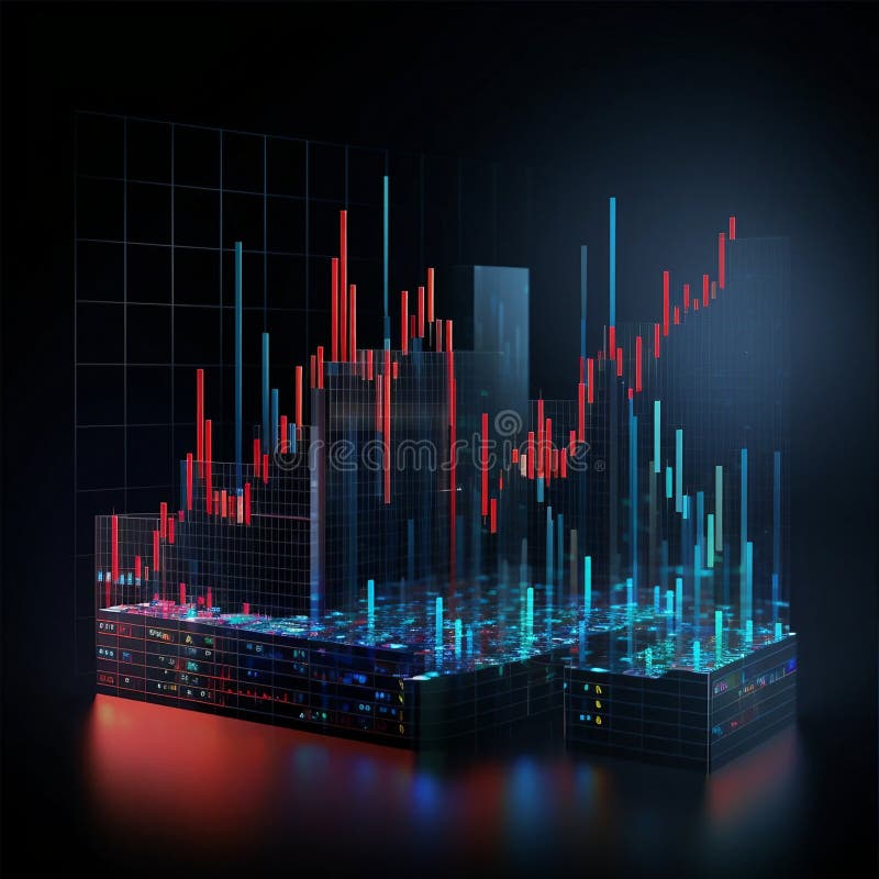 Financial Data Analysis on Computer Screen, Dynamic Business Graphs in ...