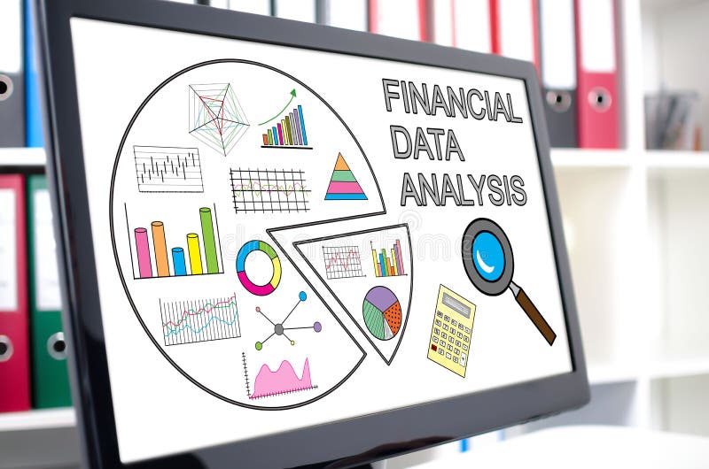 Financial Data Analysis Concept on a Computer Screen Stock Photo ...