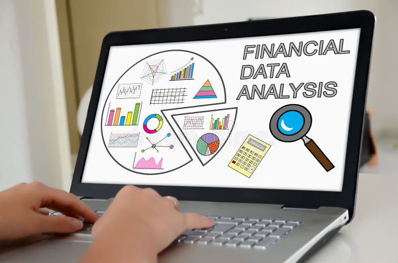 Financial Data Analysis Concept on a Laptop Screen Stock Image - Image ...