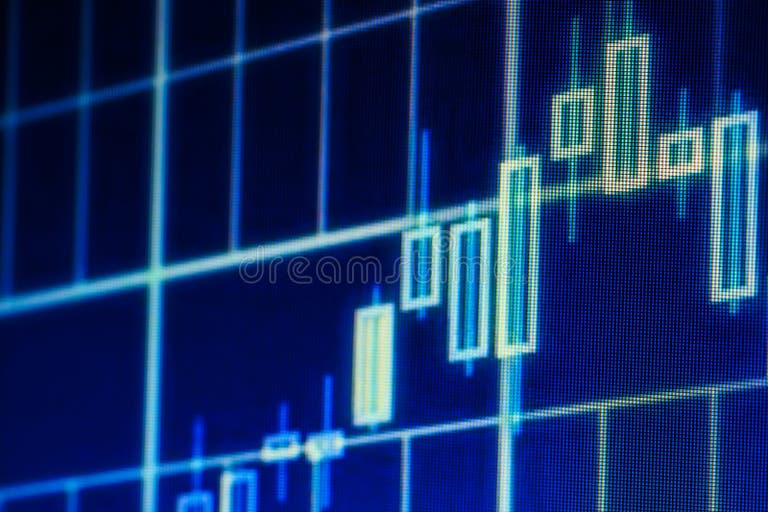 Financial Data Analysis with Digital Blue Graphs and Candlestick Chart ...