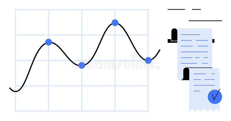 Financial Data Analysis with Line Graph and Invoice Receipt Stock ...
