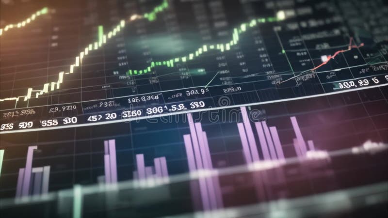 Financial Data Analysis on a Screen Stock Video - Video of indicators ...