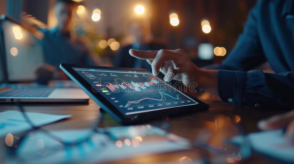 The Financial Data Analysis Tablet. AI Generated Stock Photo - Image of ...