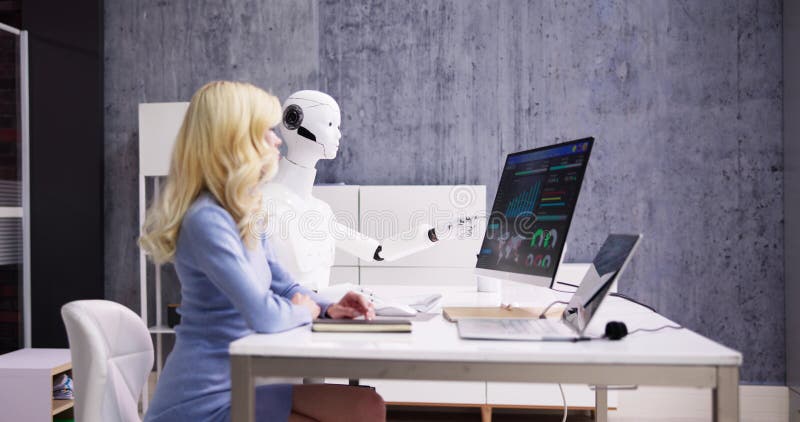 Financial Data Analyst Using AI Technology Stock Photo - Image of ...