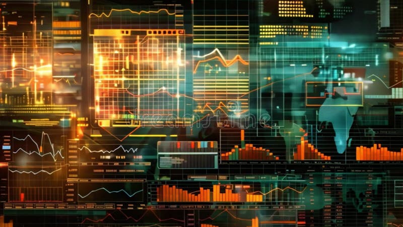 Financial Data Analytics Dashboard with Business Metrics Background Stock Video - Video of ...