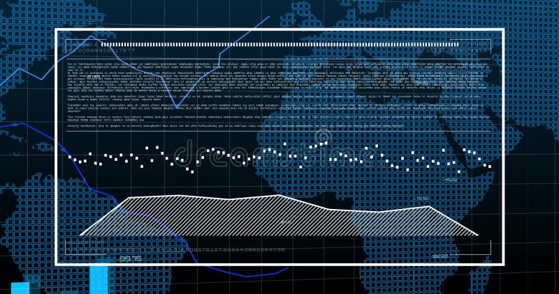 Financial Data and Analytics Image Over Digital Map of World Stock ...