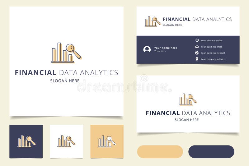 Financial Data Analytics Logo Design with Editable Slogan. Branding ...