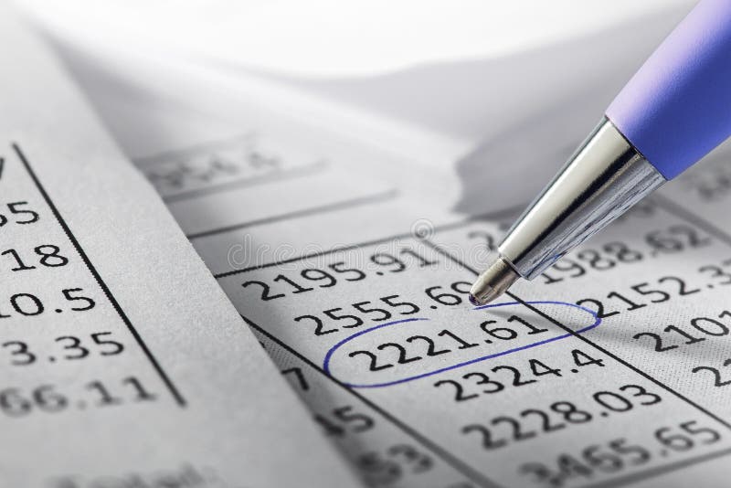 Financial Data Analyzing and Report Chart Data, Pen Marking Financial ...