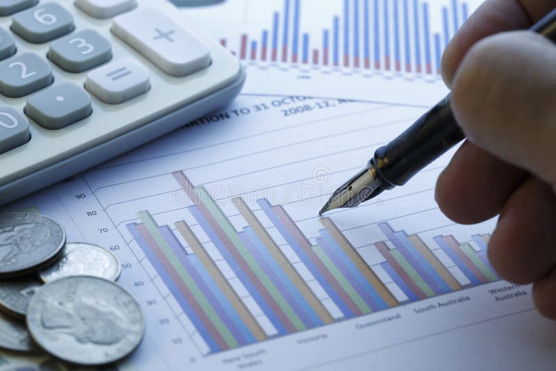 Financial Data Analyzing - Stock Image Stock Photo - Image of annual ...