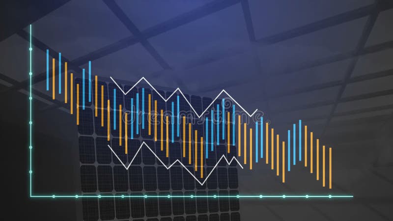 Bar Chart Animation Over Solar Panels and Grid Background Stock Video ...