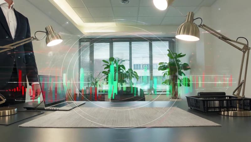 Financial Data Chart Interaction for Business Professionals Stock Video ...