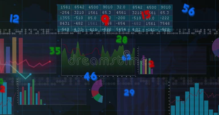 Financial Data Charts and Graphs Image Over Various Numerical and ...