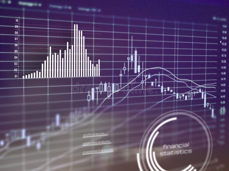 Financial data graph stock photo. Image of blue, marketing - 140977726
