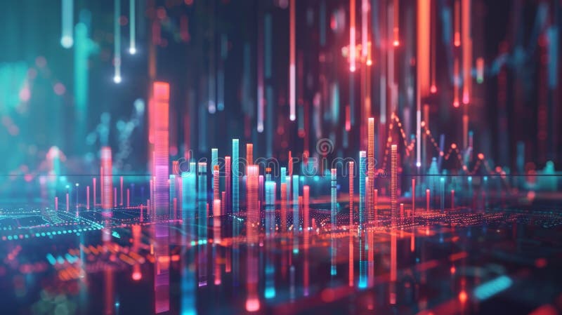 Financial Data Graph Report Business Technology Hologram for Strategy ...