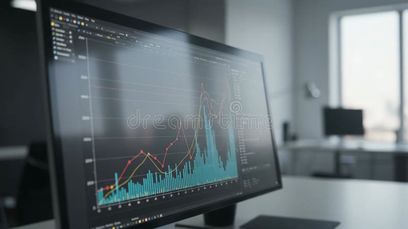 Modern Business Analytics Displayed on a Computer Screen Stock Video ...