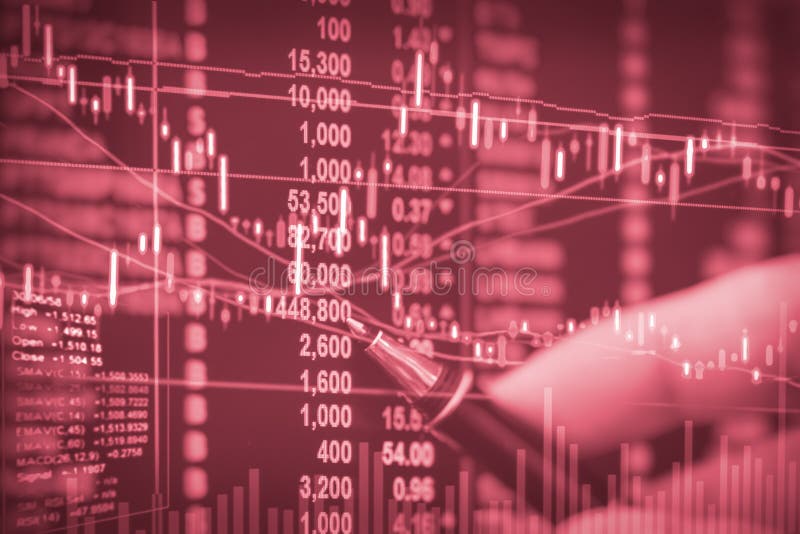 Financial Data on a Monitor,Stock Market Data on LED Display Con Stock ...