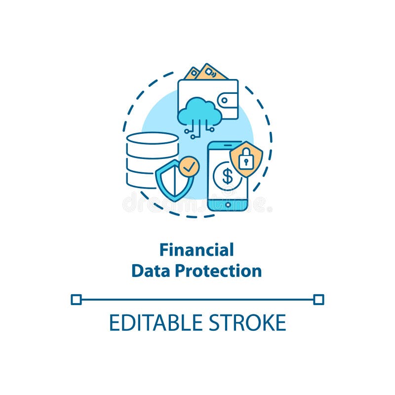 Financial Data Protection Concept Icon Stock Vector - Illustration of ...