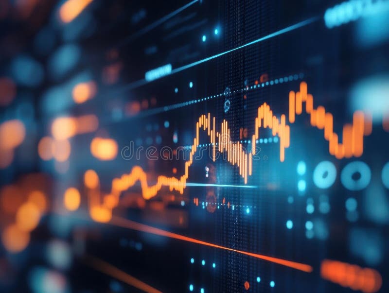 Financial Data Visualization, a Glimpse into the Market Stock Image ...