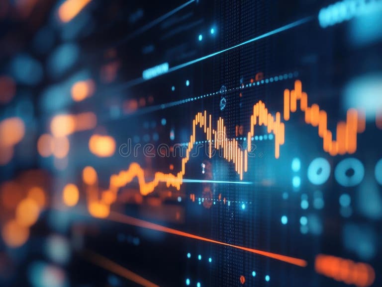 Financial Data Visualization, a Glimpse into the Market Stock Image ...
