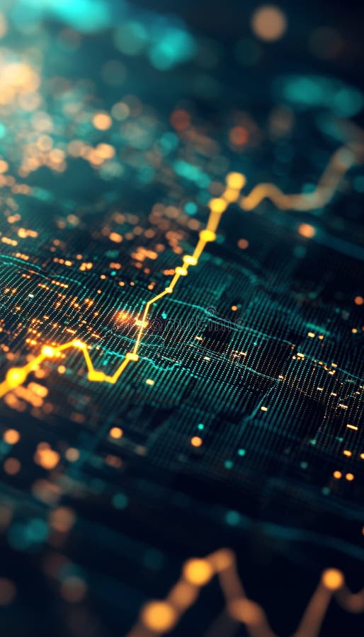 Financial Data Visualization Stock Market Chart with Trends and ...