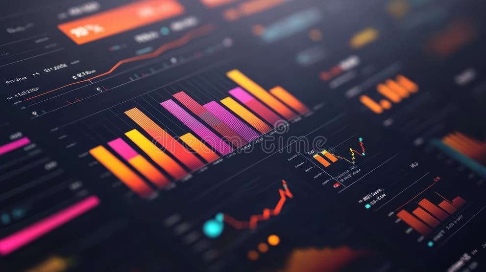 Financial Data Visualized: a Close Up View of Charts and Graphs on a ...